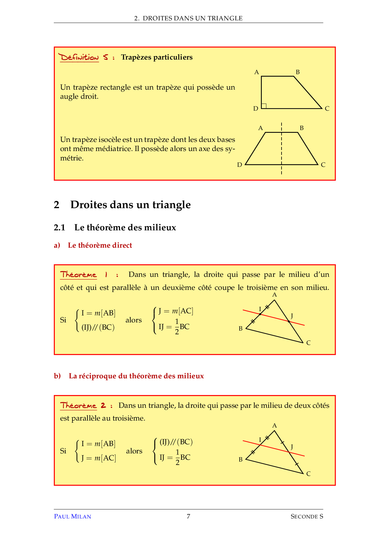 Rappel de géométrie du plan - Cours - AlloSchool