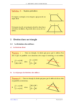 Rappel de géométrie du plan - Cours - AlloSchool