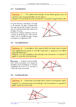 Rappel de géométrie du plan - Cours - AlloSchool