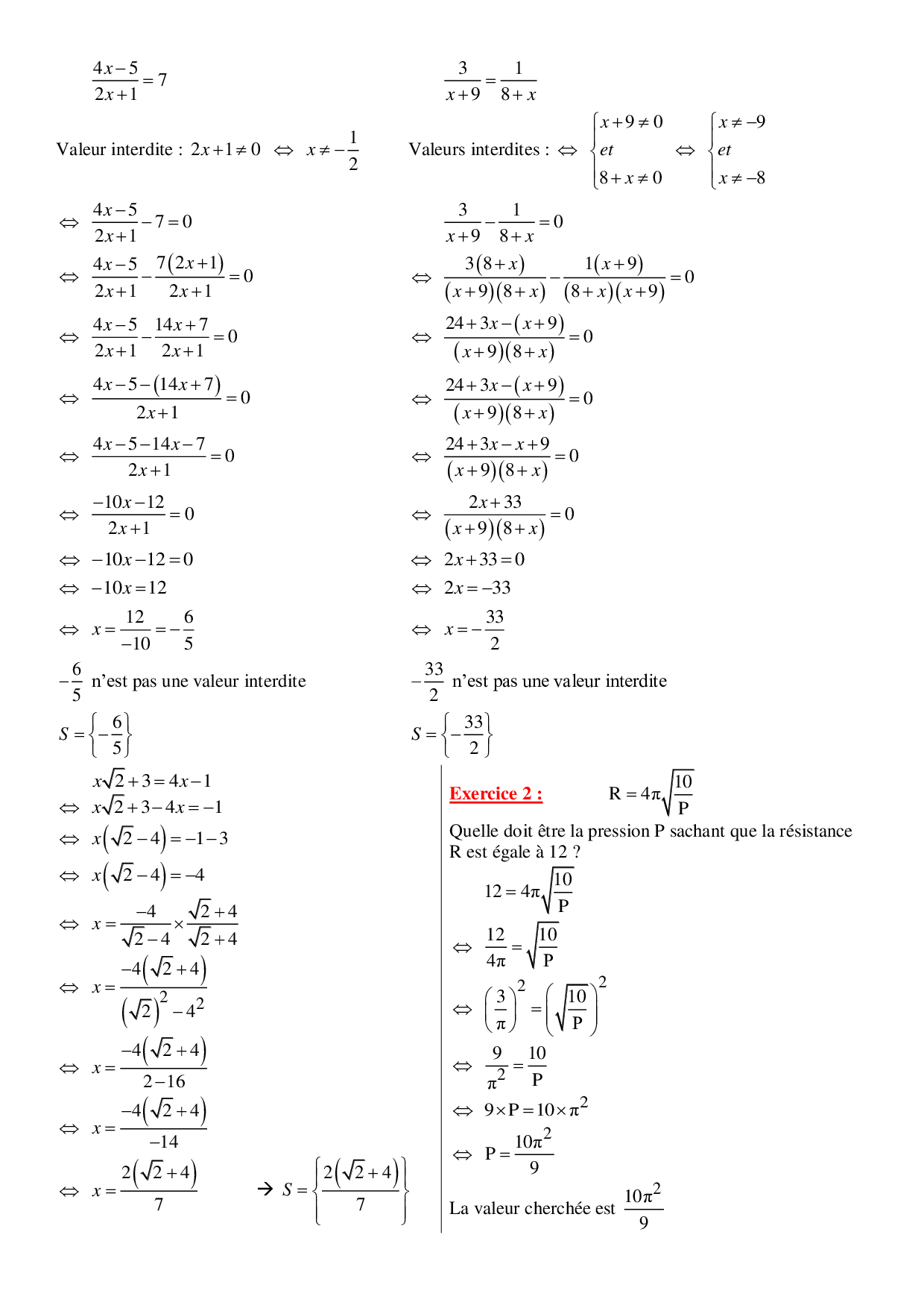 Corrigé devoir 5 - AlloSchool
