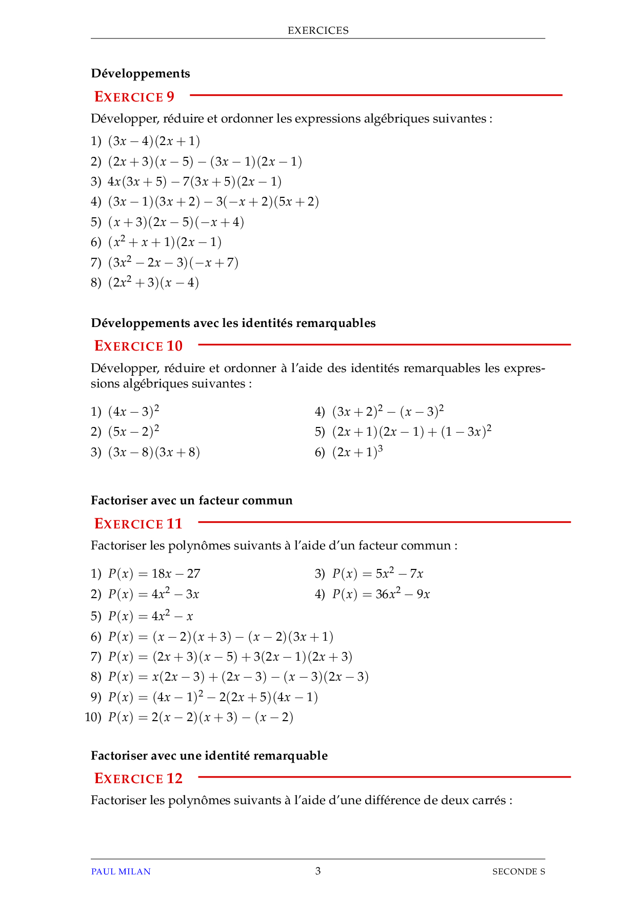 Les équations du premier degré - Exercices non corrigés - AlloSchool