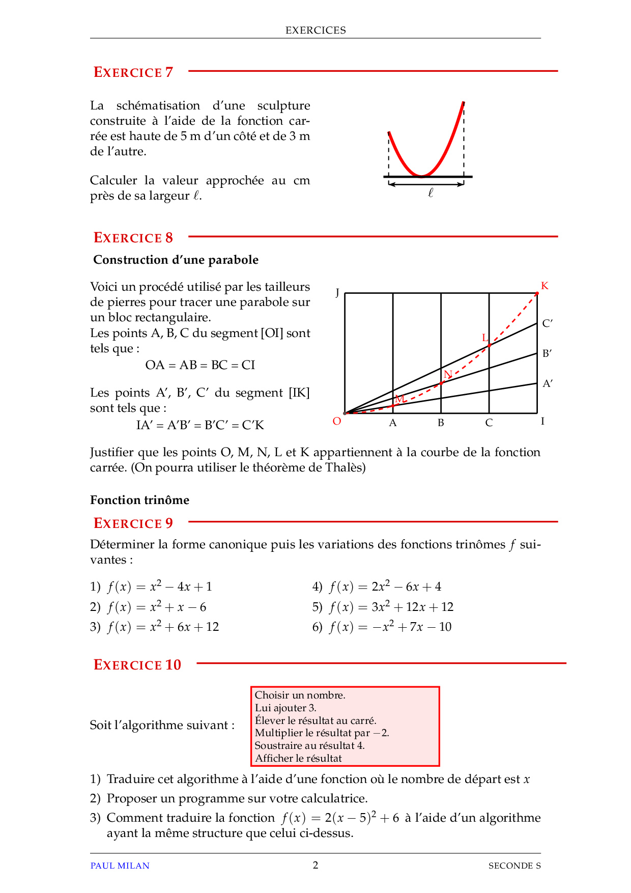 Fonctions de référence - Exercices non corrigés - AlloSchool