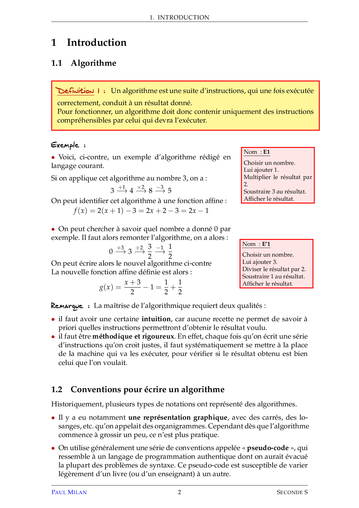 Notions d'algorithme - Cours - AlloSchool