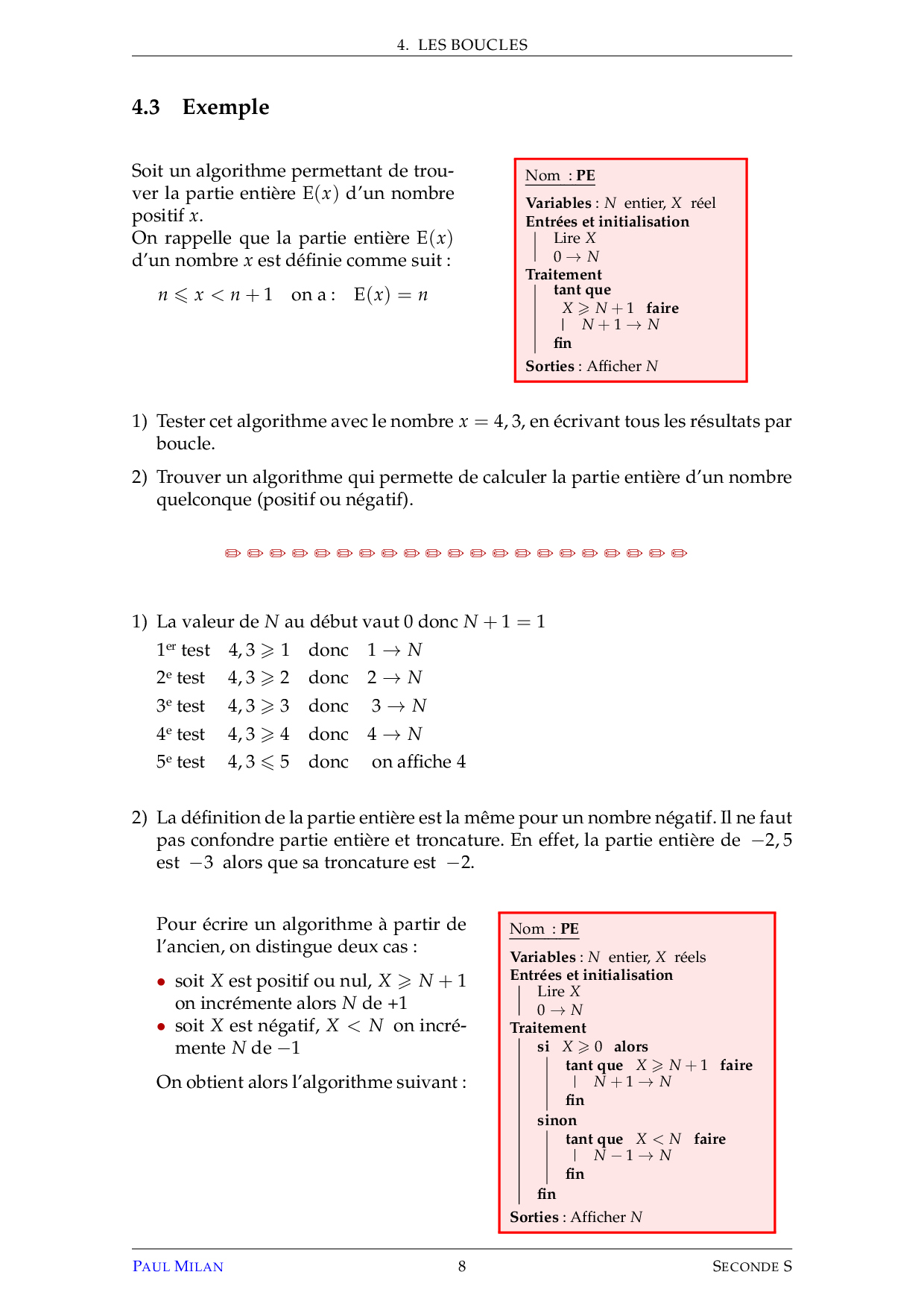 Notions d'algorithme - Cours - AlloSchool
