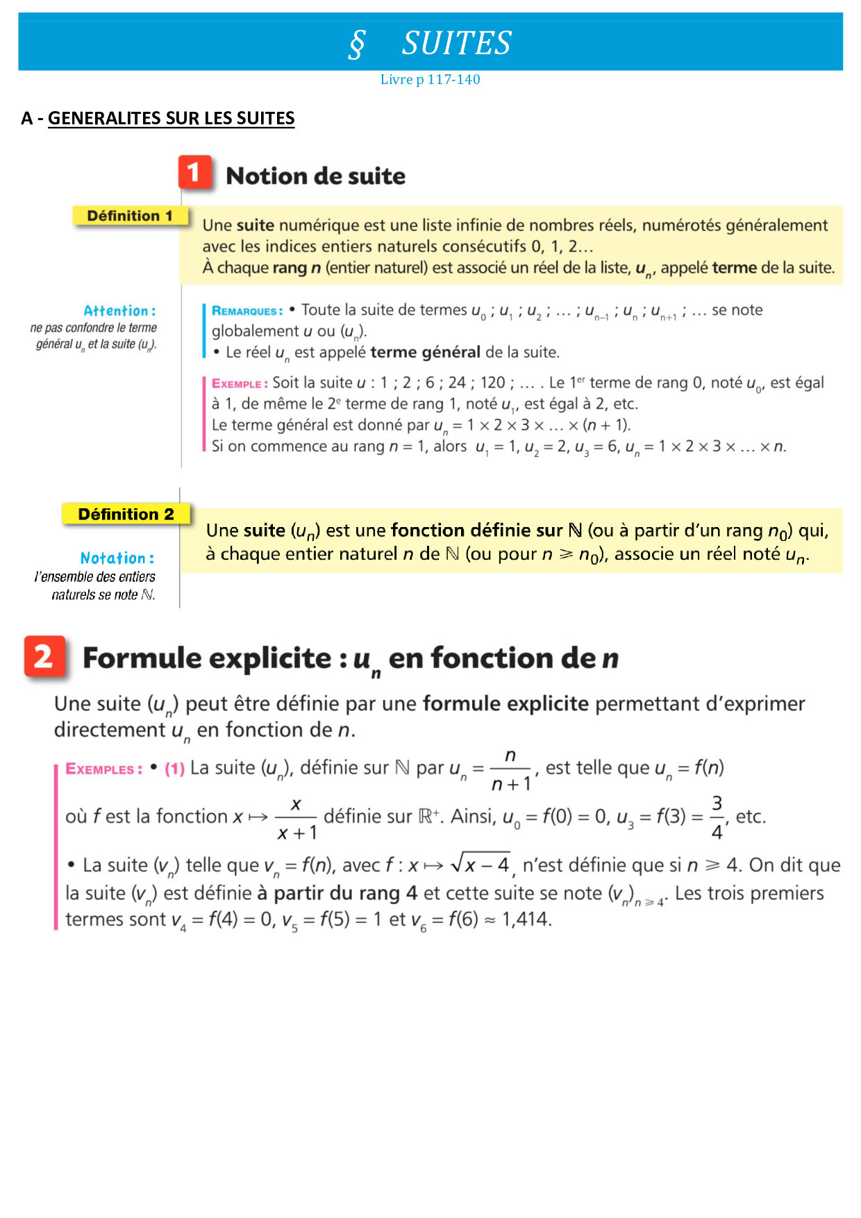 Les suites - Résumé de cours - AlloSchool