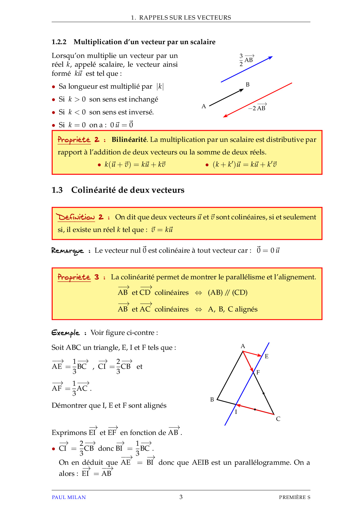 Vecteurs et colinéarité - Angles orientés et trigonométrie - Cours ...