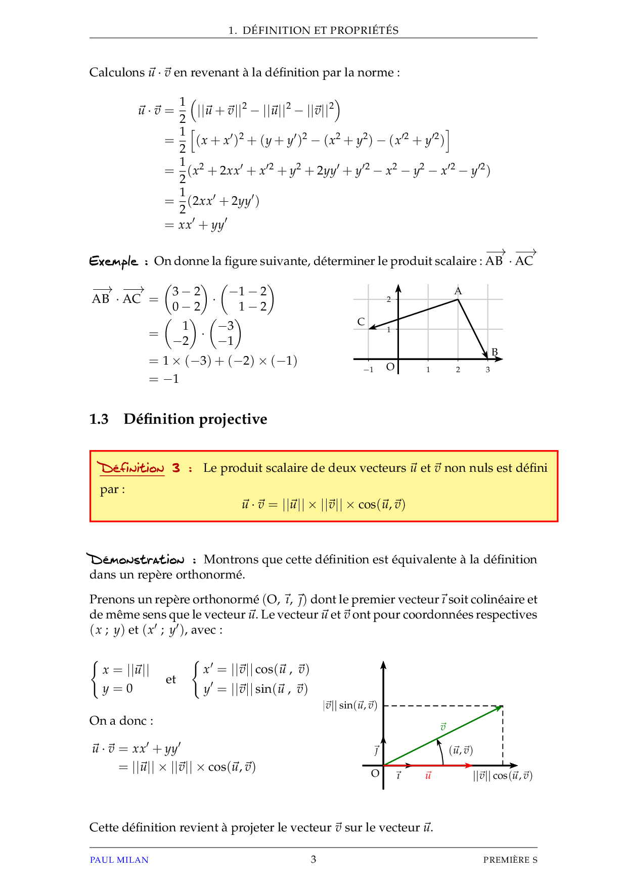 Le produit scalaire - Cours - AlloSchool