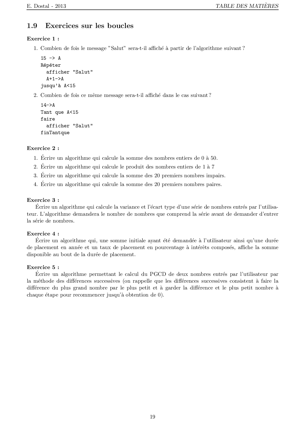Algorithmique et programmation - Cours 2 - AlloSchool