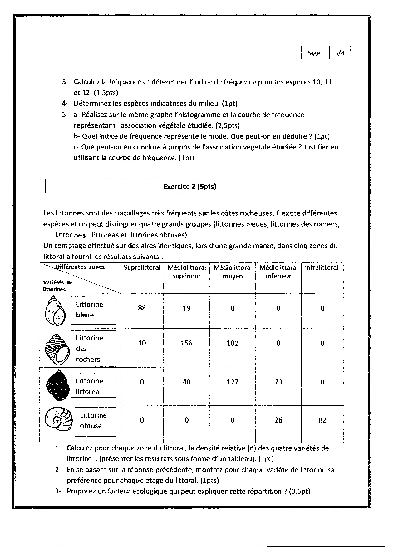 Devoir 1 Modèle 2 - SVT TC Semestre 1 - AlloSchool
