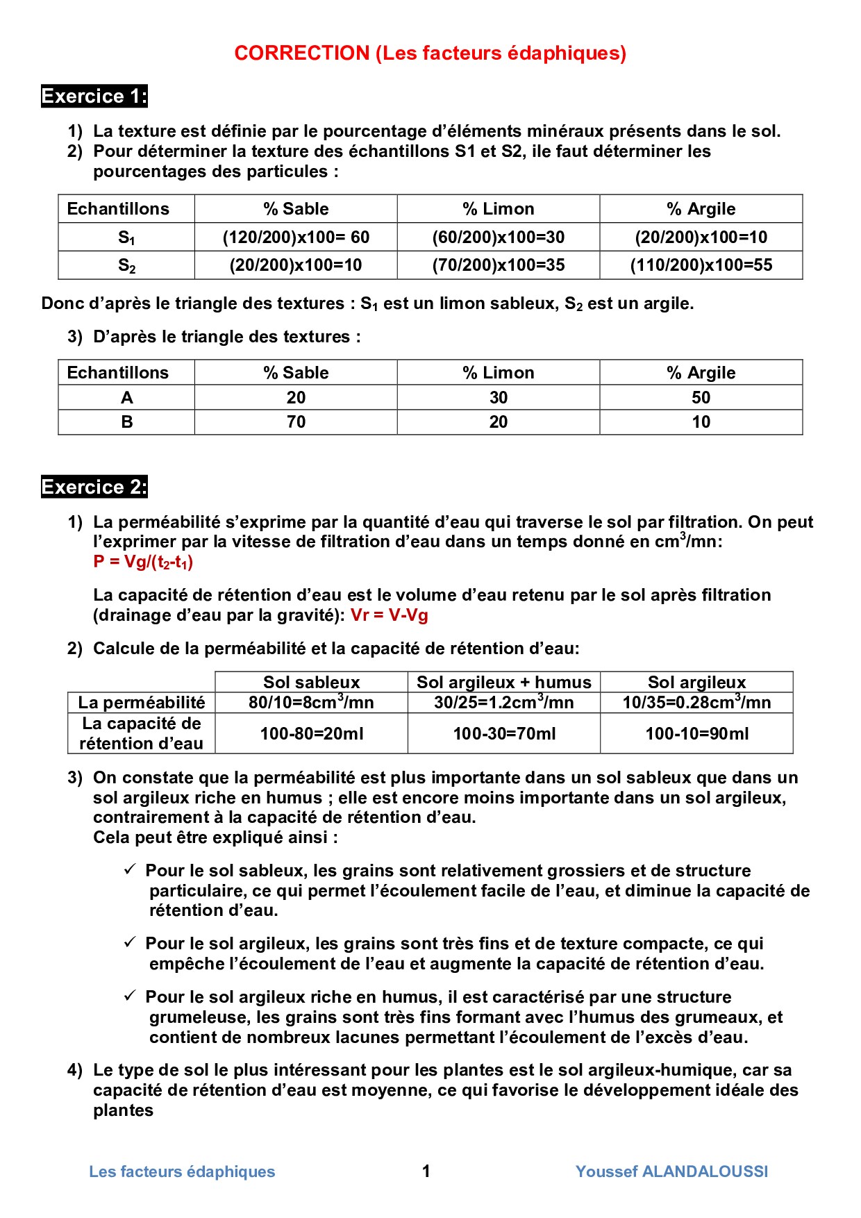 Les facteurs édaphiques et leurs relations avec les êtres vivants ...