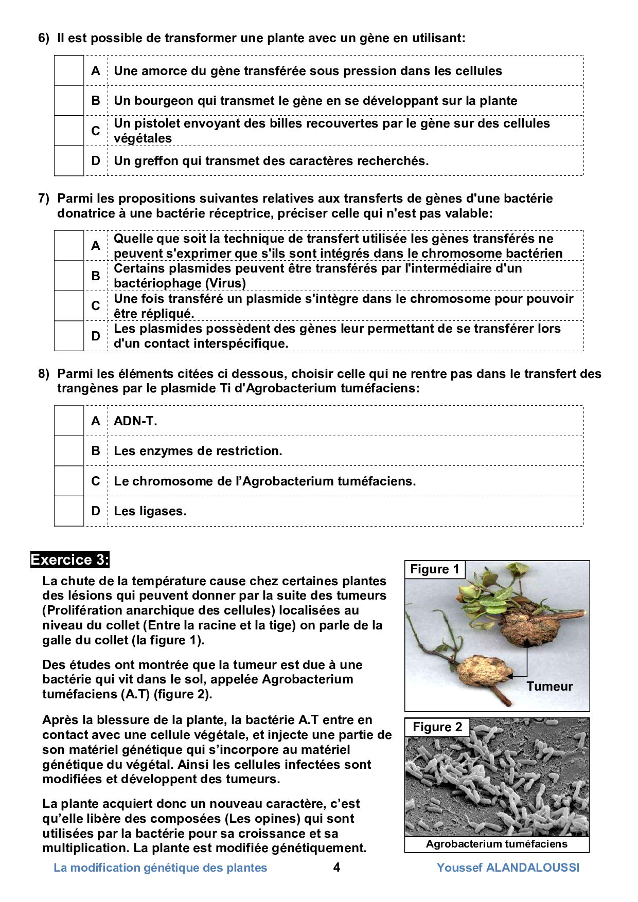 La modification génétique des plantes - Série d'exercices 1 - AlloSchool