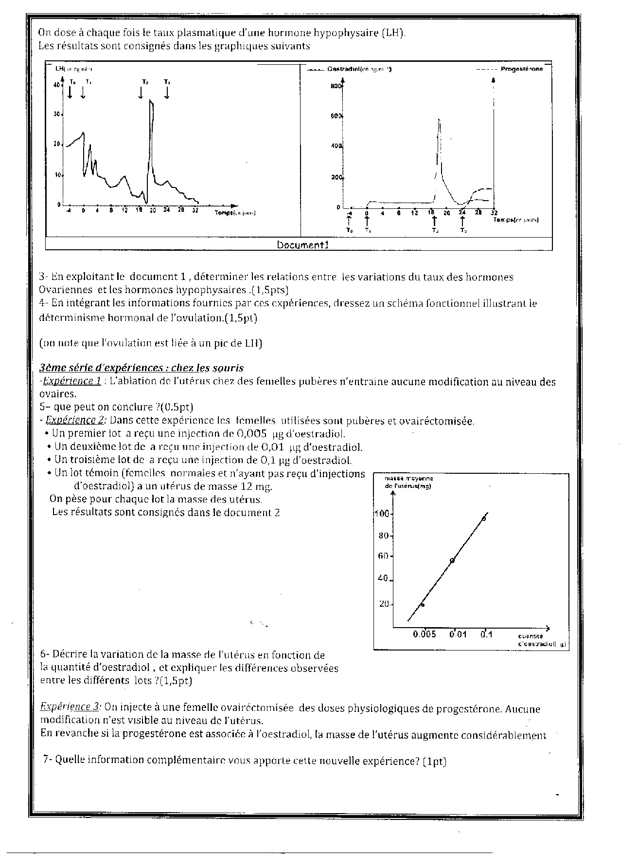 Devoir 3 Modèle 1 - SVT 1 Bac Sc.Ex Semestre 1 - AlloSchool