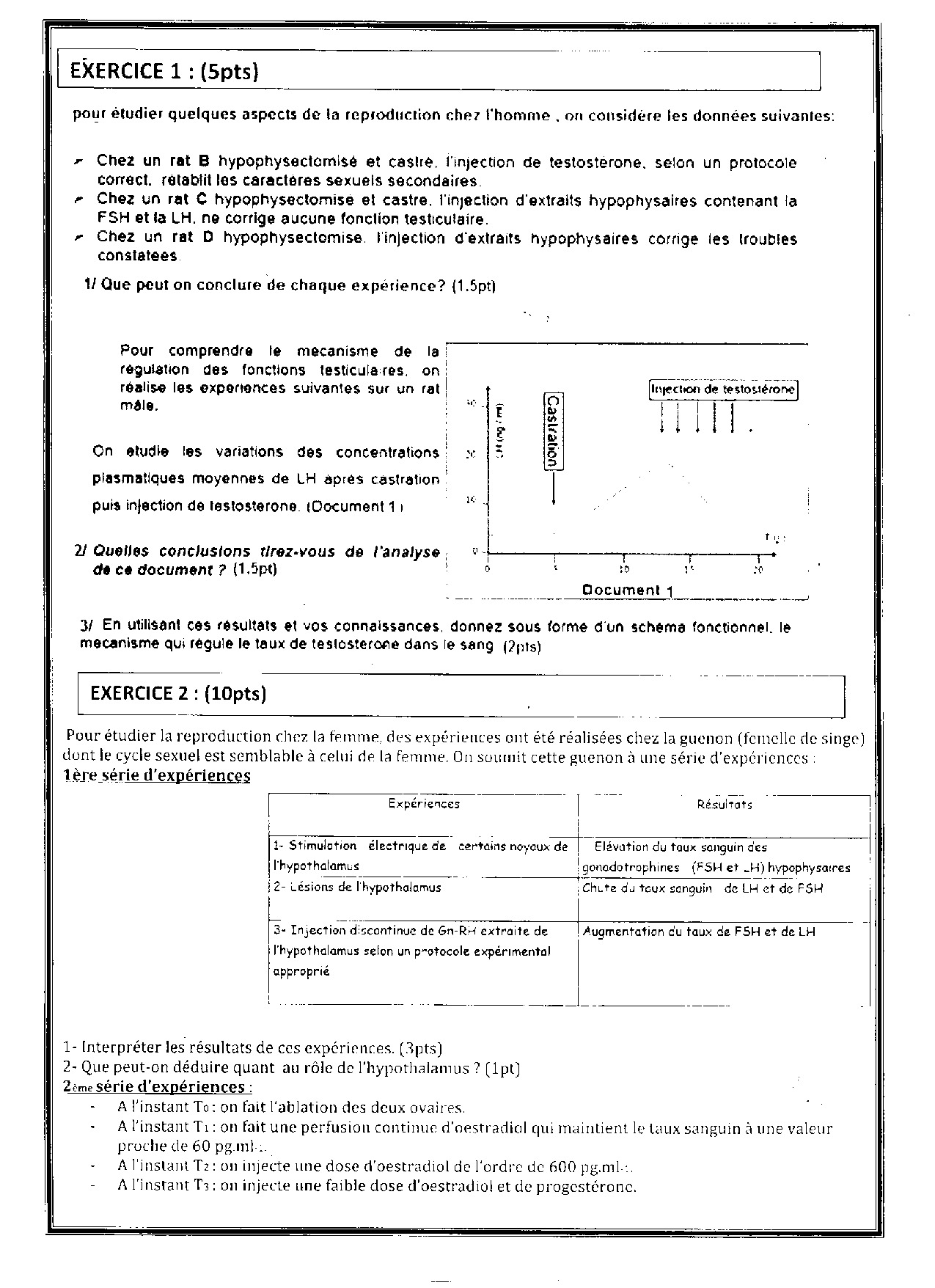 Devoir 3 Modèle 1 - SVT 1 Bac Sc.Ex Semestre 1 - AlloSchool
