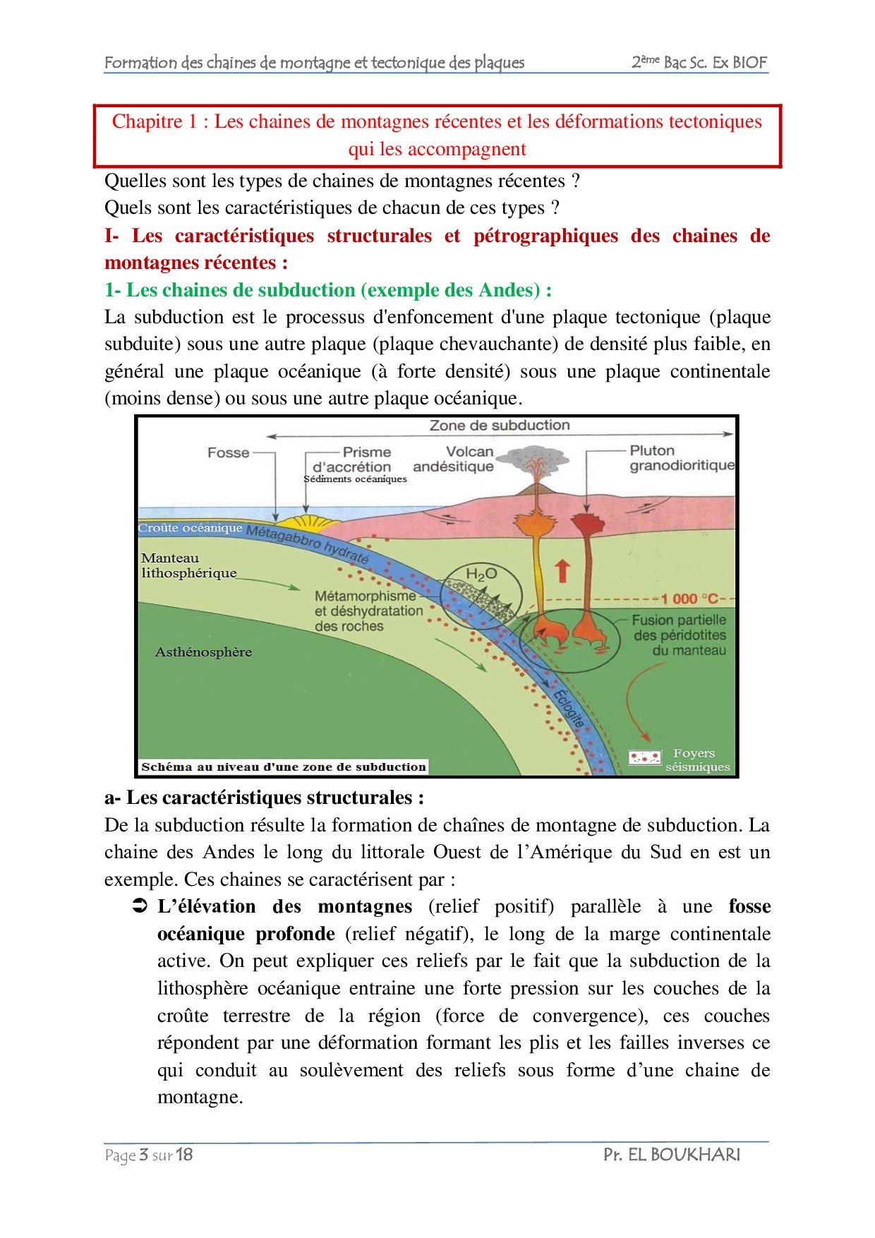 Les Phénomènes Géologiques Accompagnant La Formation Des Chaînes De