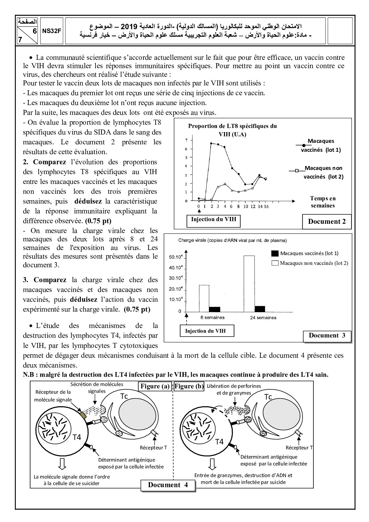 Examen National SVT 2ème BAC SVT 2019 Normale - Sujet - AlloSchool