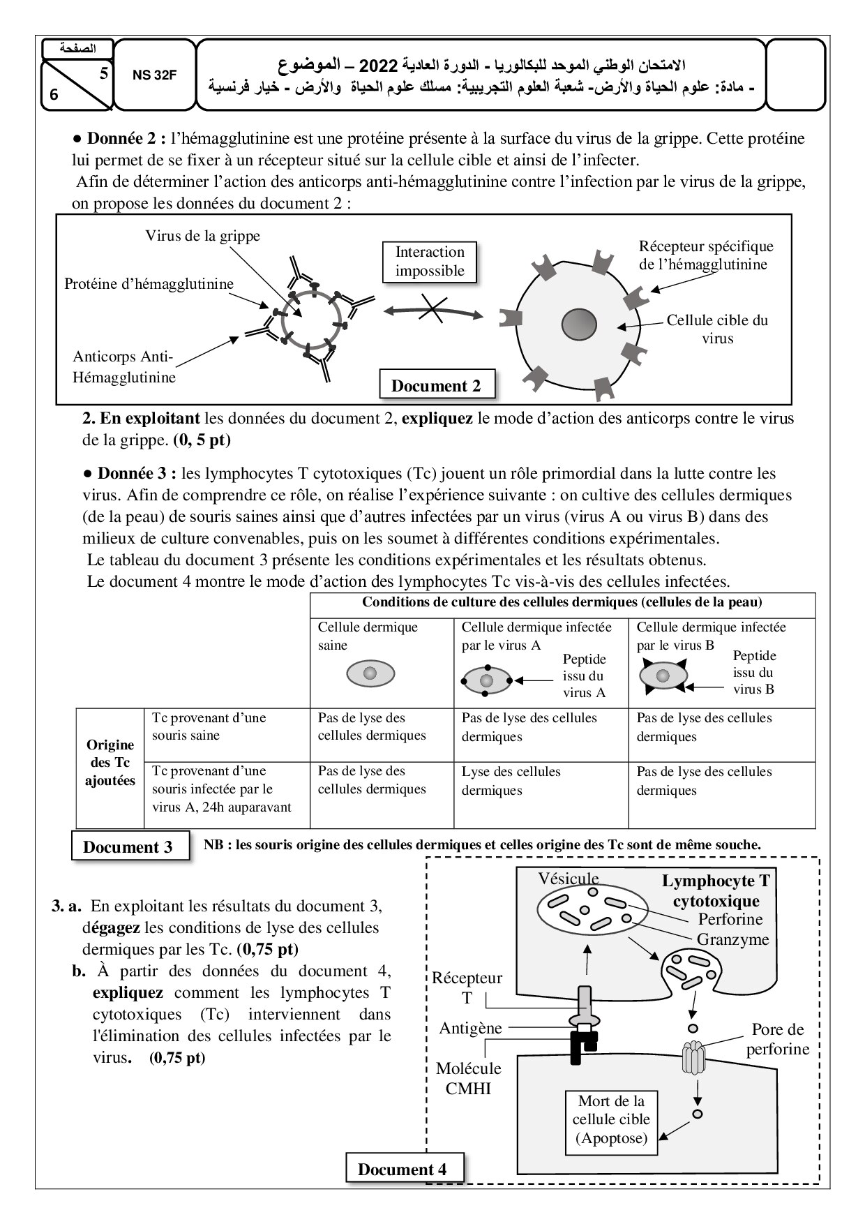 Examen National SVT 2ème BAC SVT 2022 Normale - Sujet - AlloSchool