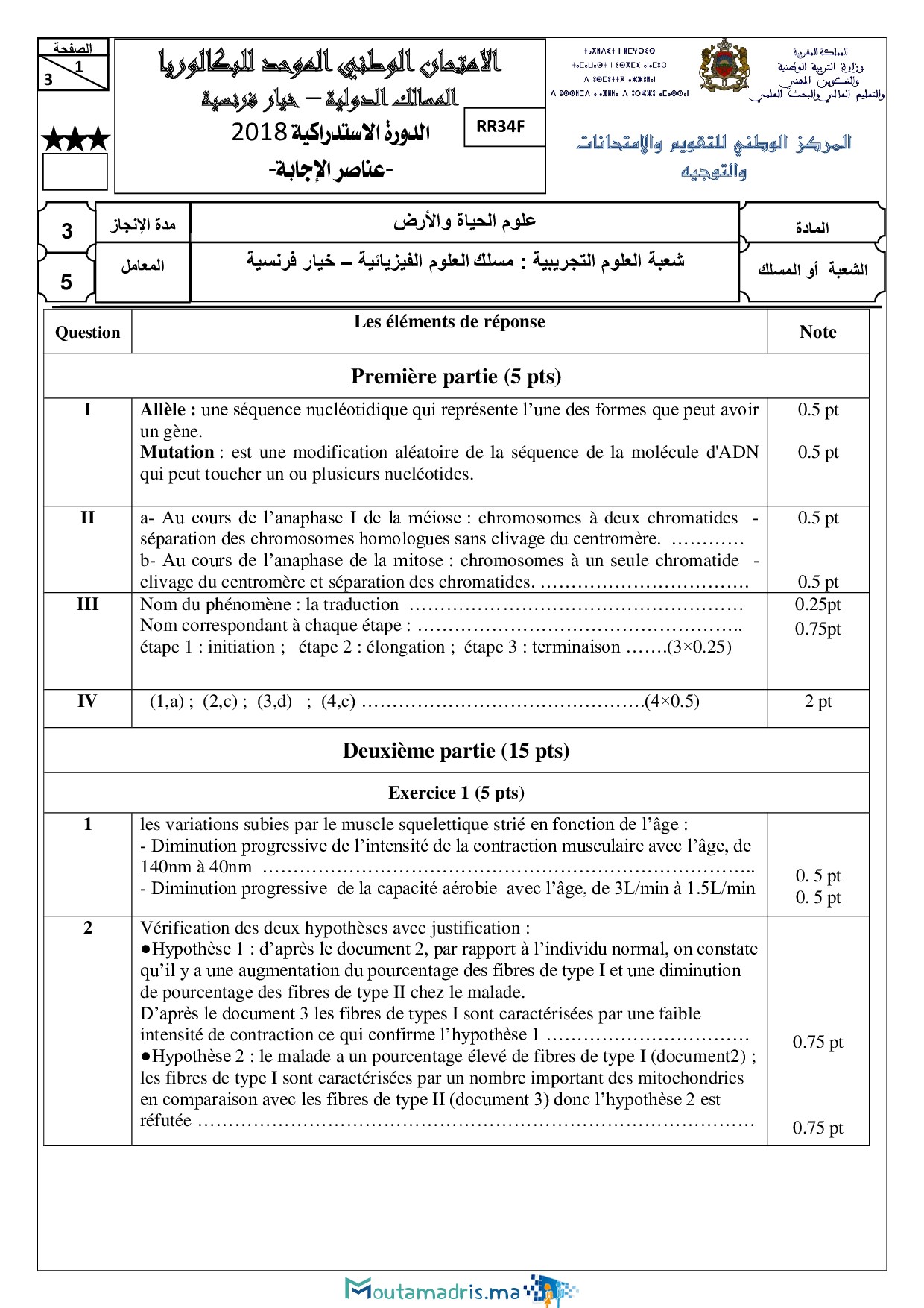 Examens Baccalauréat international SVT - دروس علوم الحياة و الأرض ...