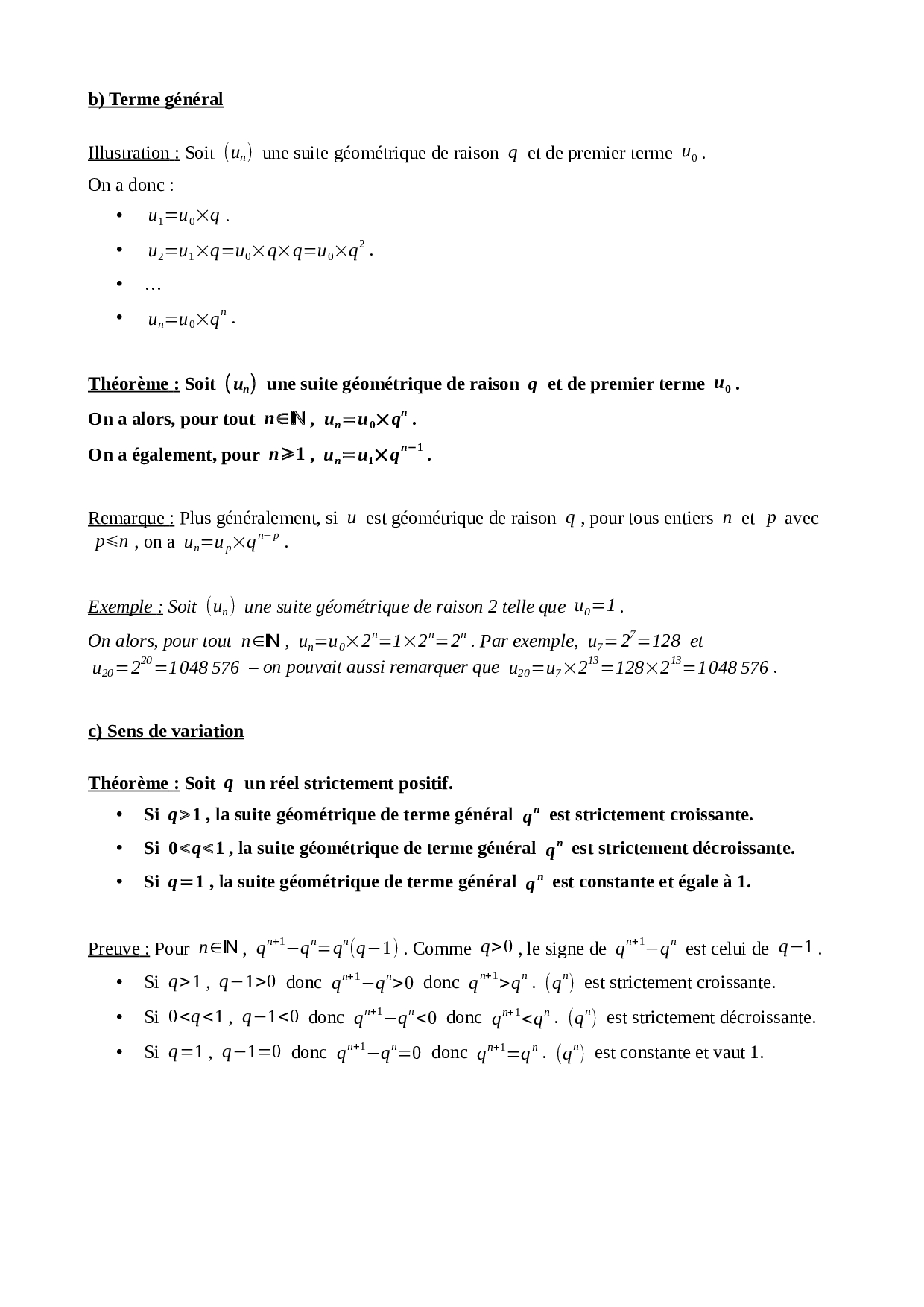 Suites numériques - Cours 1 - AlloSchool