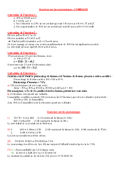 Les pourcentages - Corrigés d'exercices - AlloSchool