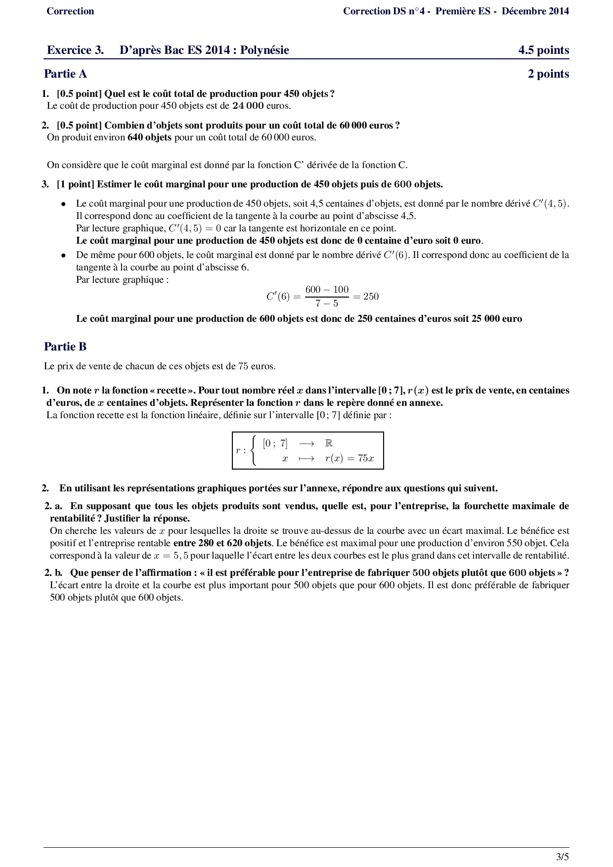Corrigé devoir 6 - AlloSchool