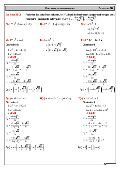 Factorisation à l'aide du discriminant et des formules donnant les ...