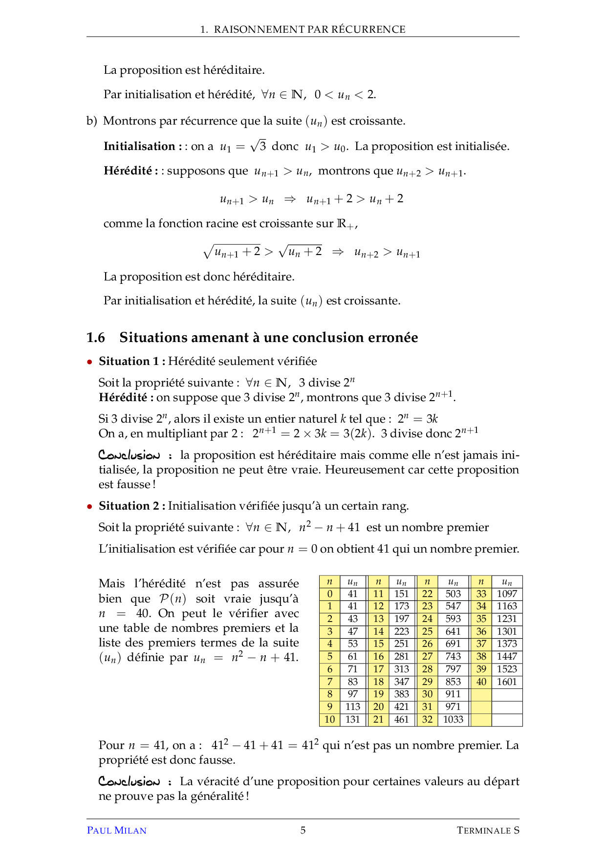 Raisonnement par récurrence - Limites de suites - Cours - AlloSchool
