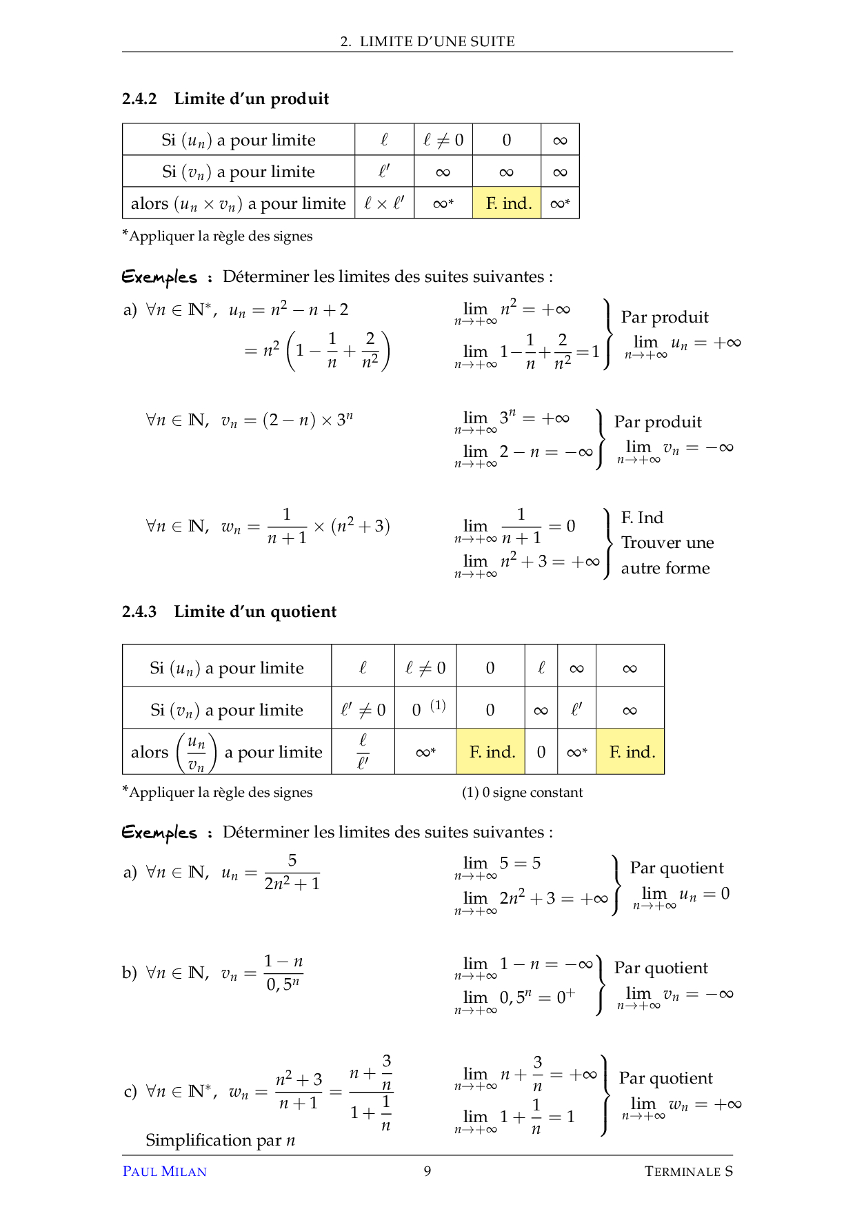 Raisonnement par récurrence - Limites de suites - Cours - AlloSchool