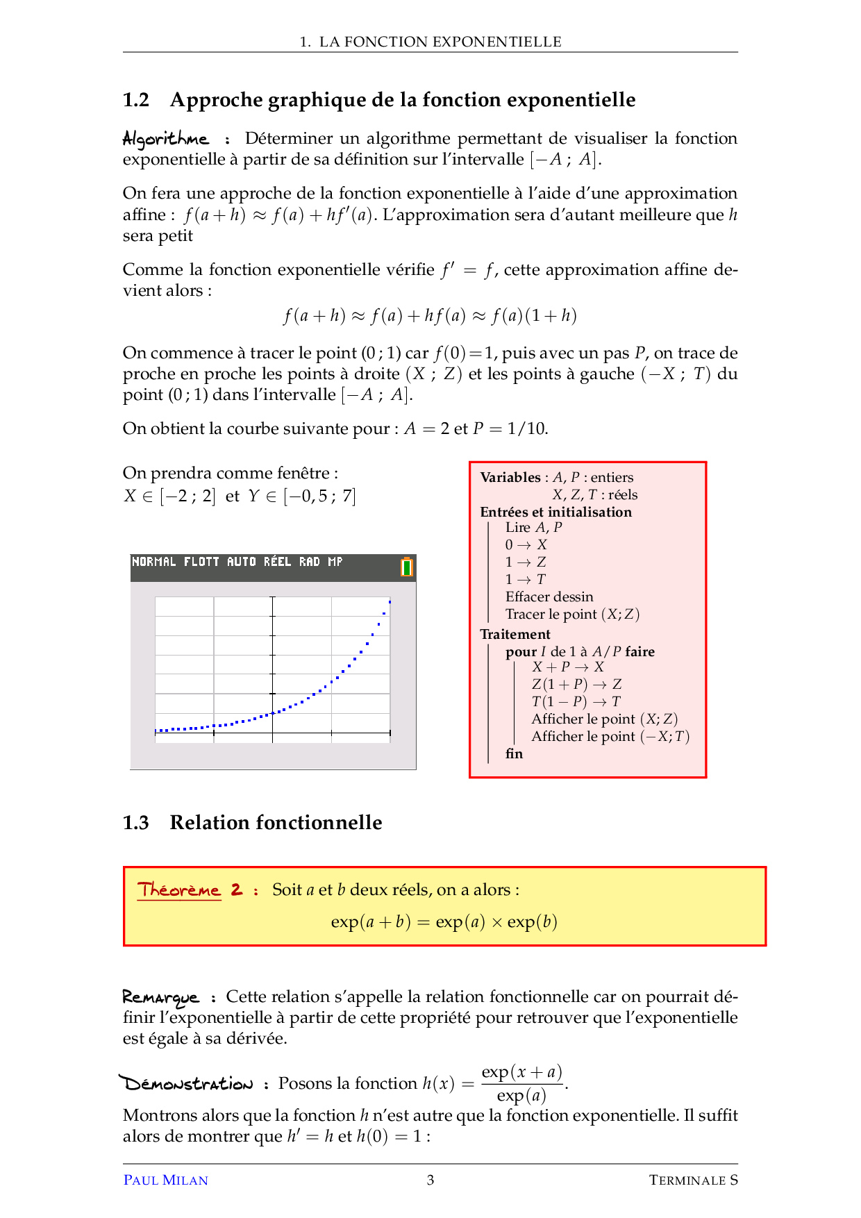 La fonction exponentielle - Cours - AlloSchool