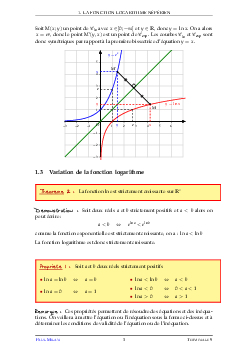 La fonction logarithme - Cours - AlloSchool