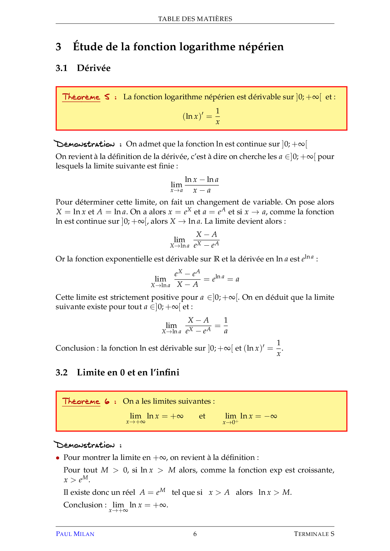 La fonction logarithme - Cours - AlloSchool