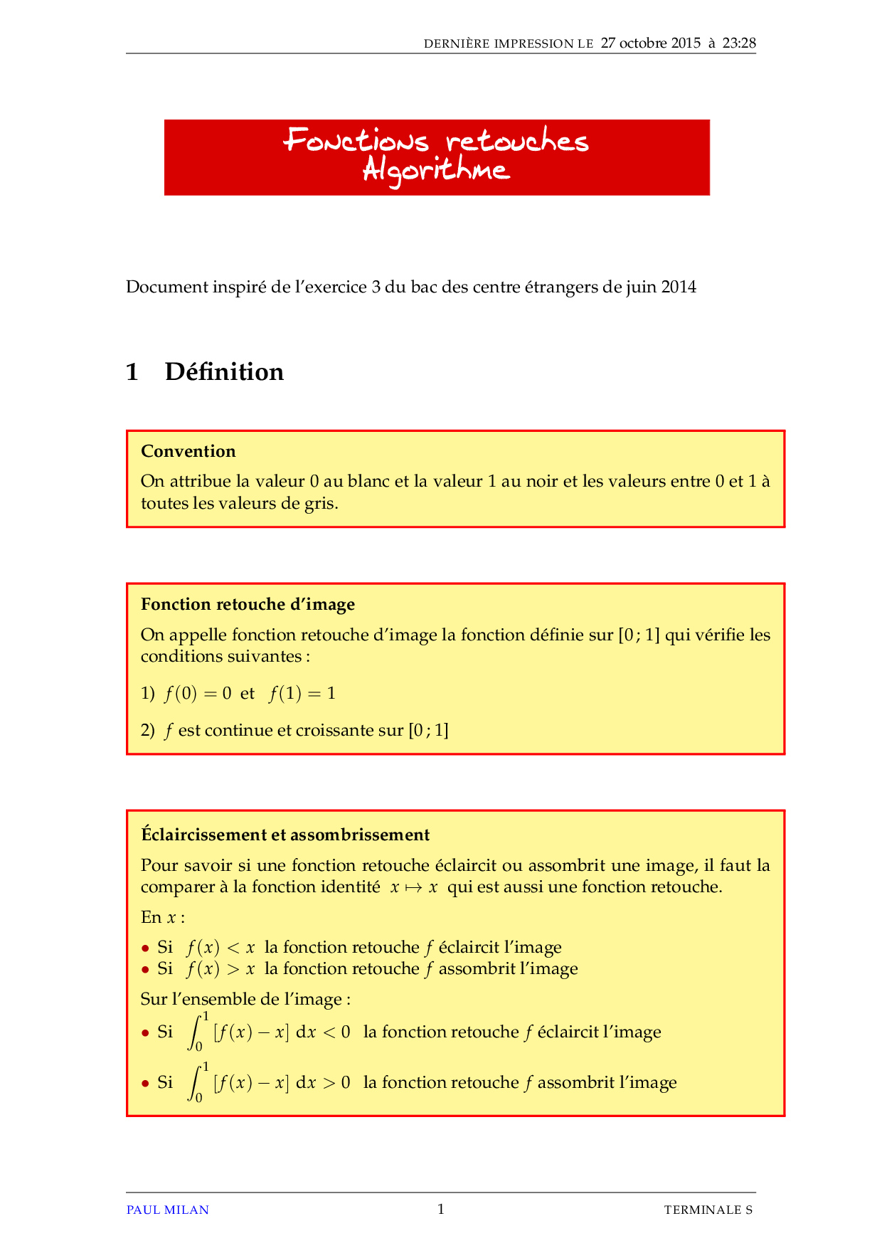 Fonction retouche d'image - Algorithme - AlloSchool