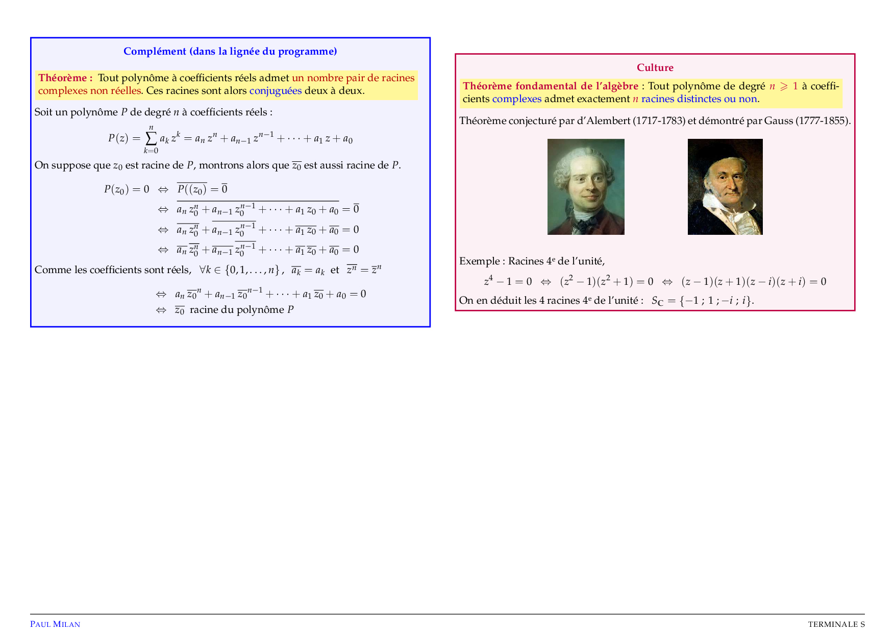 Le point de vue algébrique des nombres complexes - Schéma résumé ...