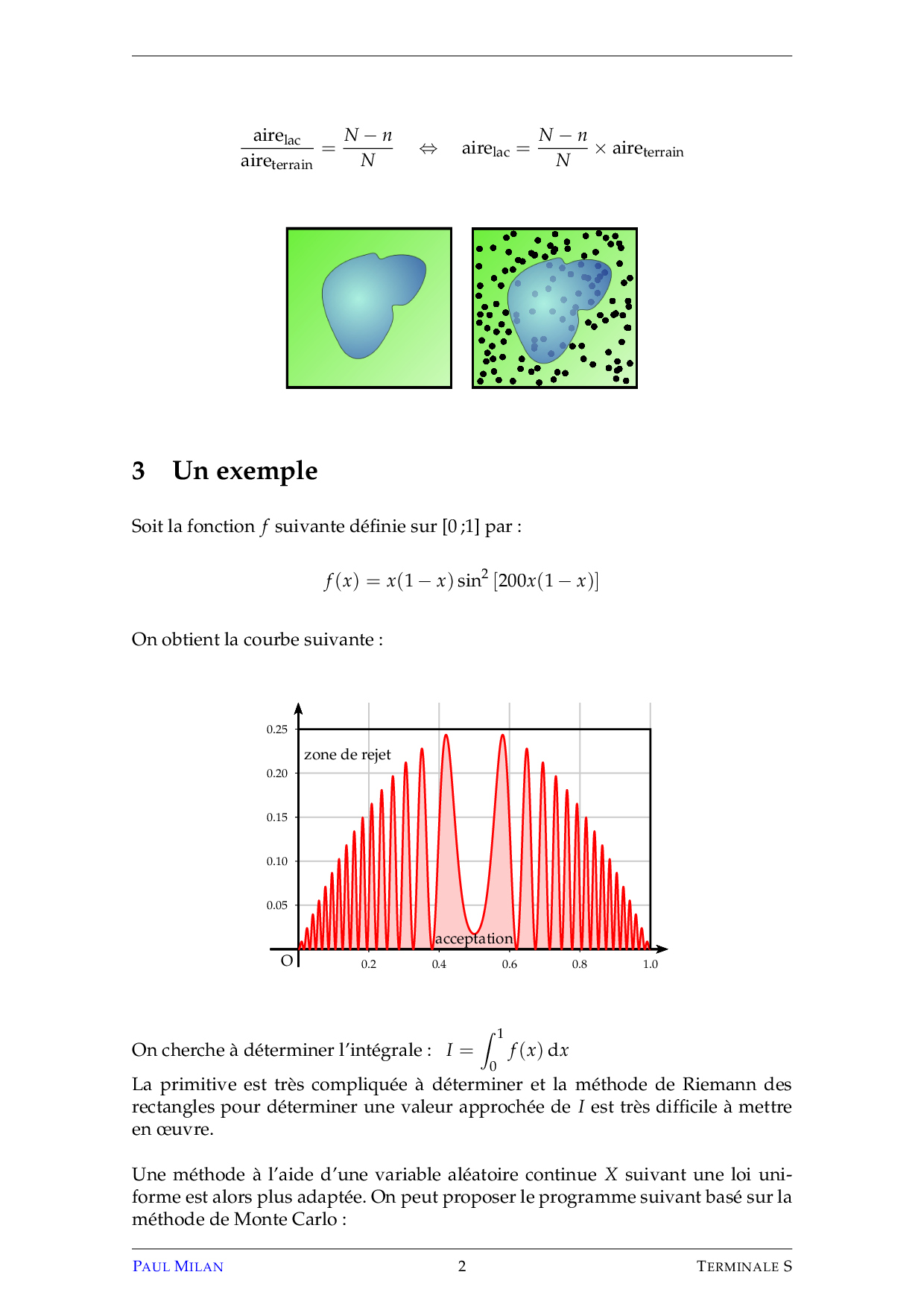 Intégration par la méthode de Monte-Carlo - AlloSchool