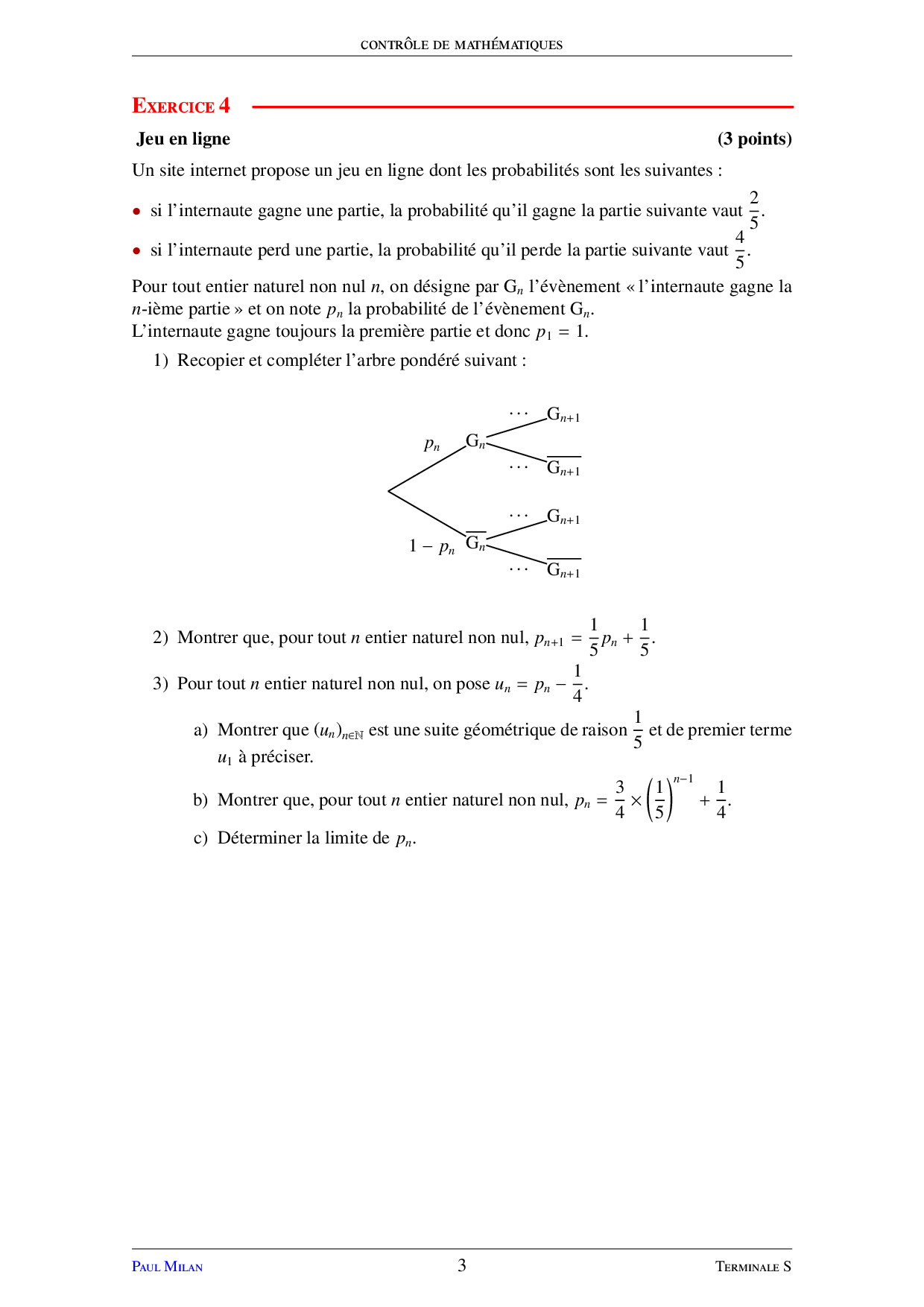 Probabilité conditionnelle et loi binomiale - Devoir 1 - AlloSchool