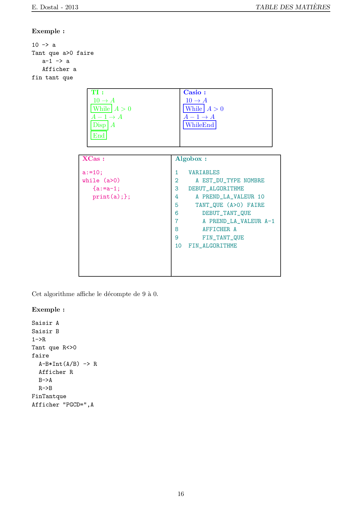 Algorithmique et programmation - Cours 2 - AlloSchool