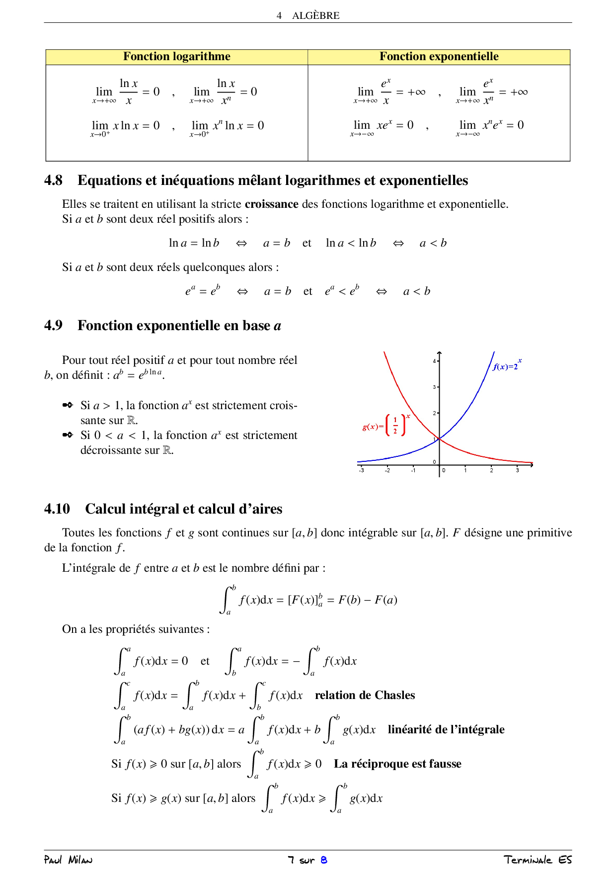 Tout ce qu’il faut savoir en math - Terminale ES-L - AlloSchool