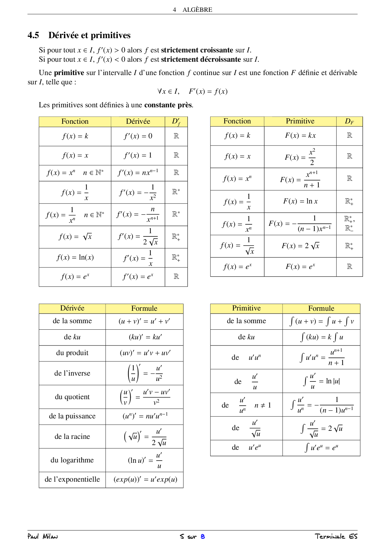 Tout ce qu’il faut savoir en math - Terminale ES-L - AlloSchool