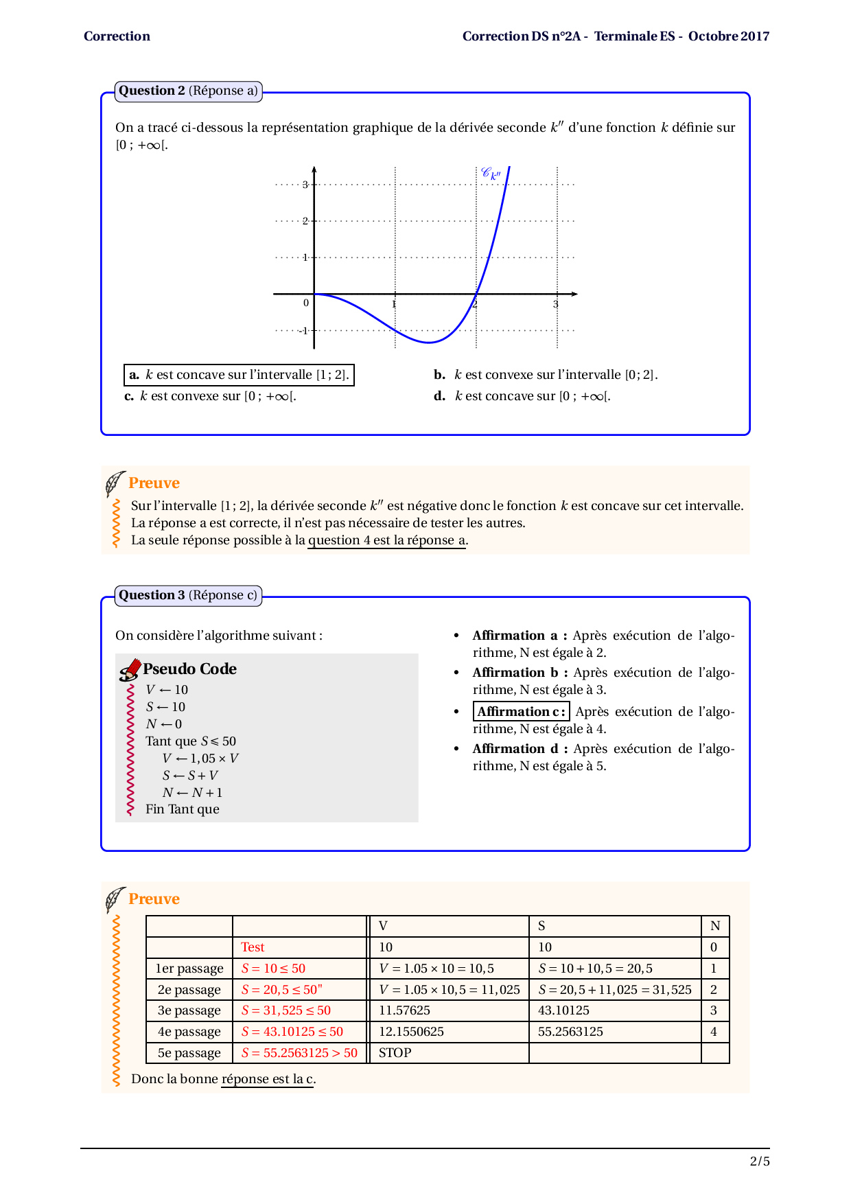 Corrigé devoir 5 - AlloSchool