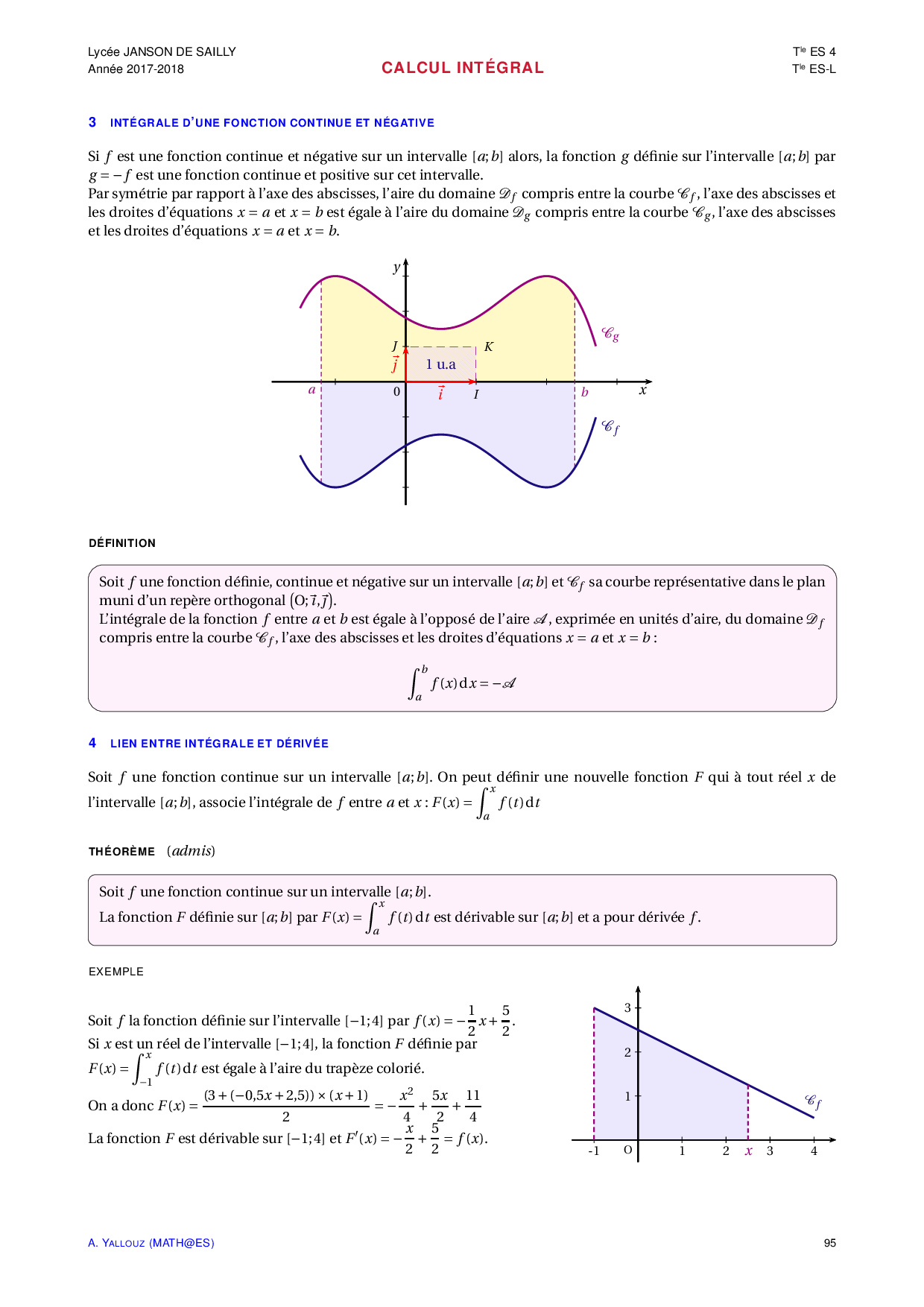 Calcul intégral - Cours - AlloSchool