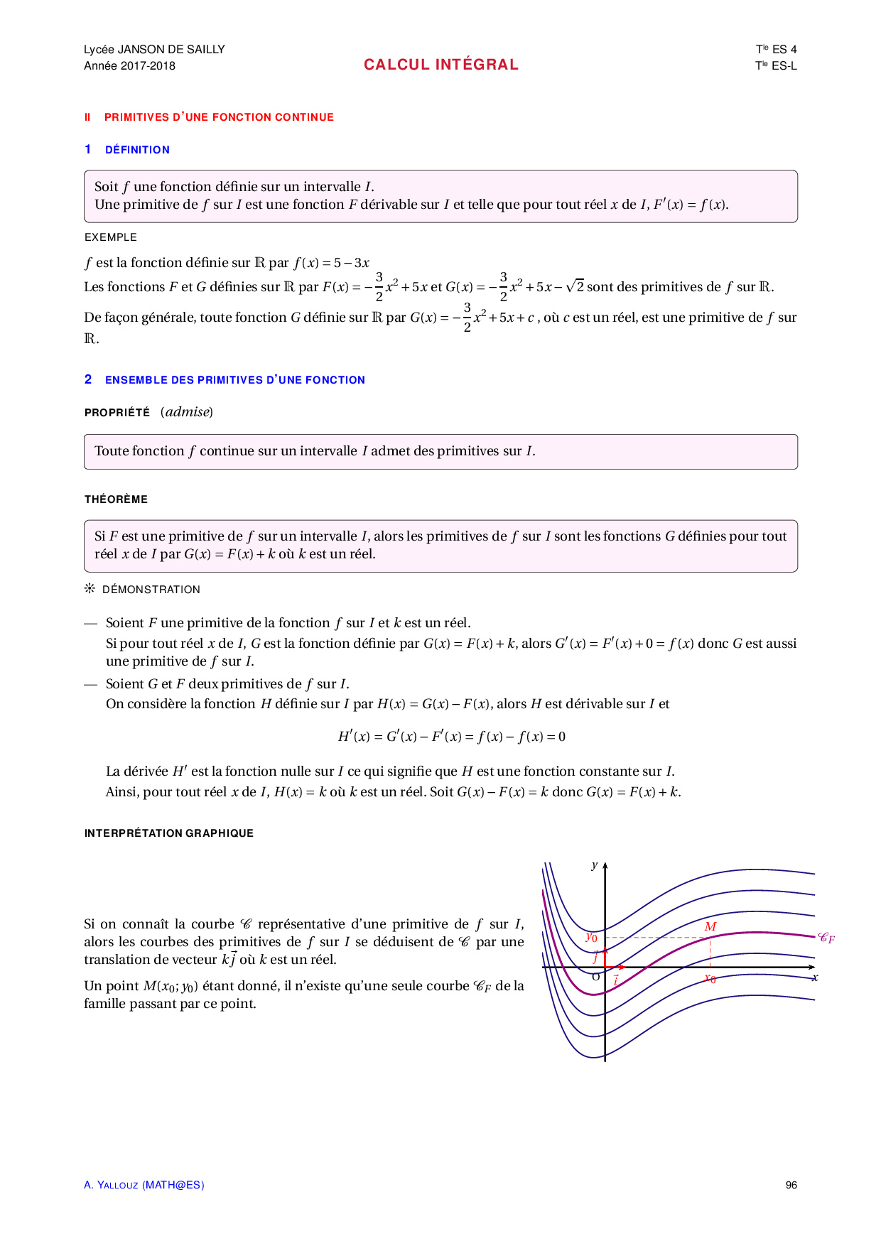 Calcul intégral - Cours - AlloSchool
