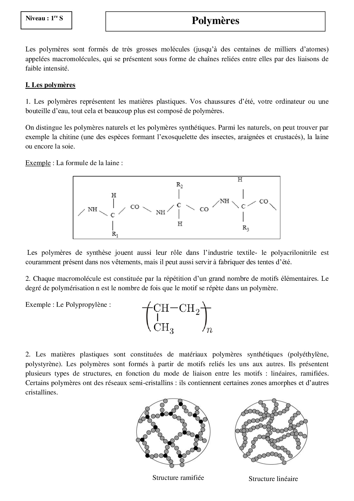 Polymères – Cours - AlloSchool