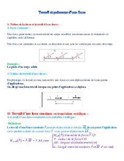 Travail et puissance d'une force - Cours 2 - AlloSchool