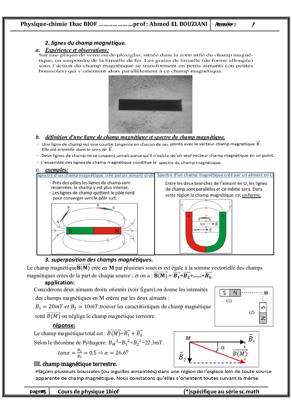 Le champ magnétique - Cours 3 - AlloSchool