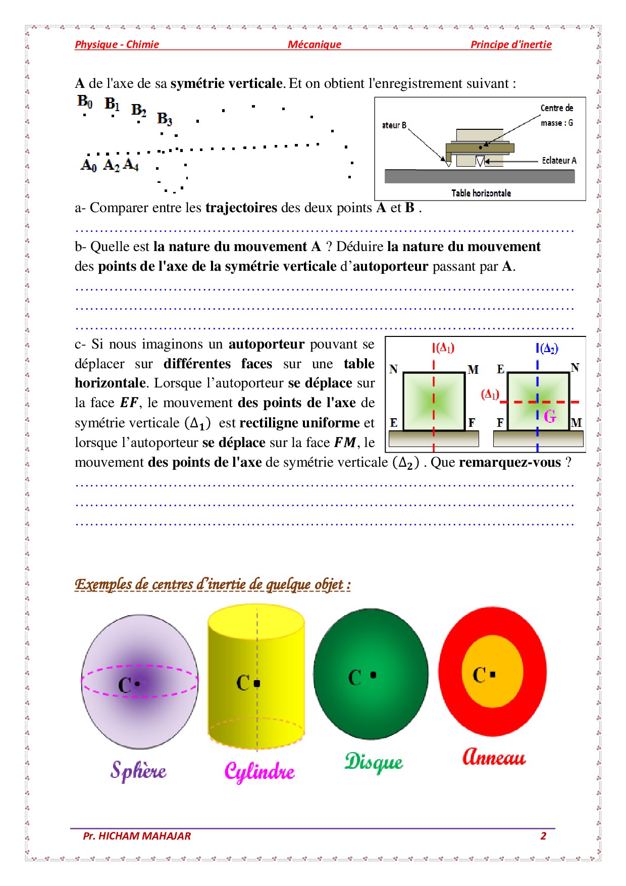 Le principe d’inertie - Activités 1 - AlloSchool
