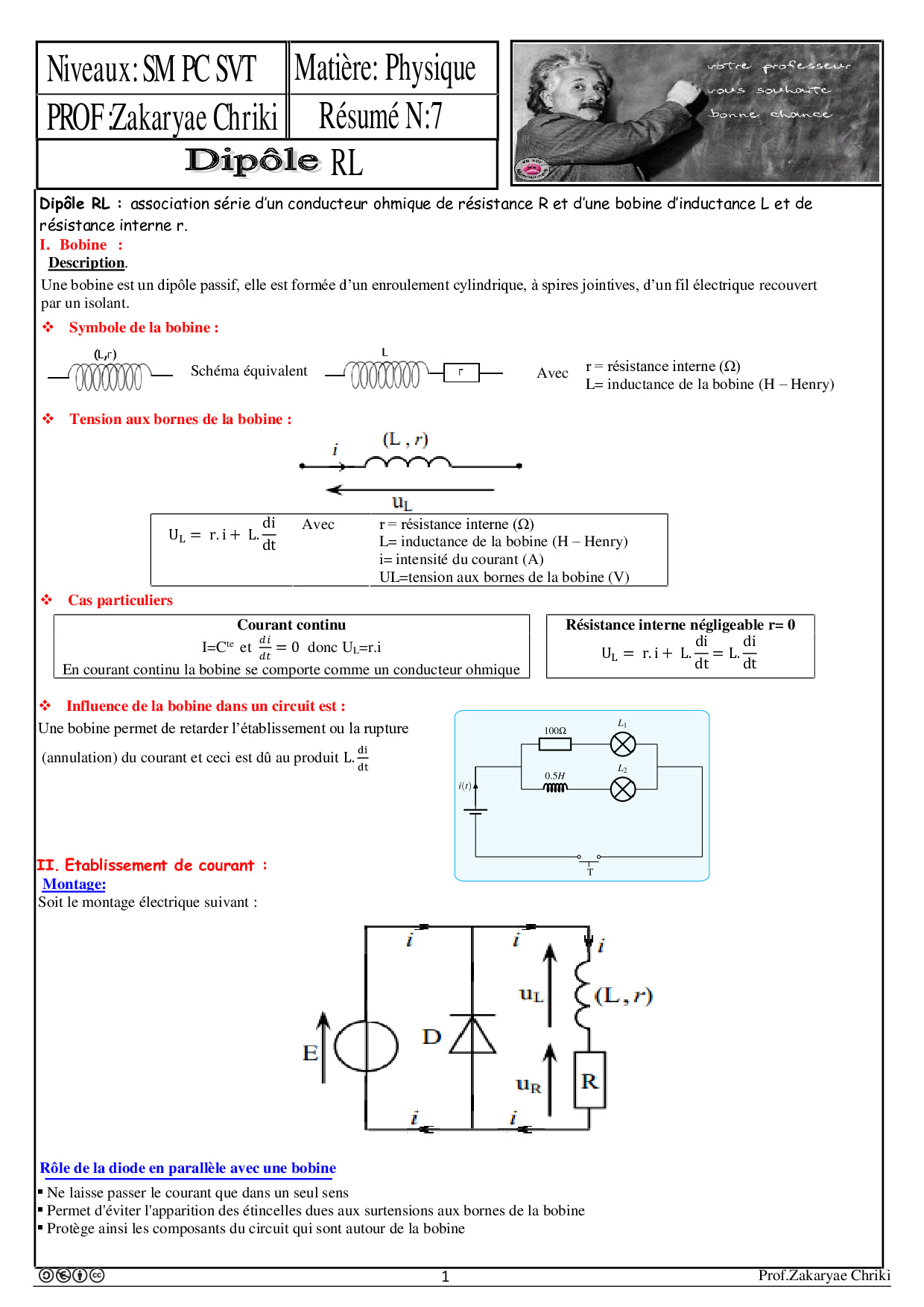 Dipôle RL - Cours 1 - AlloSchool