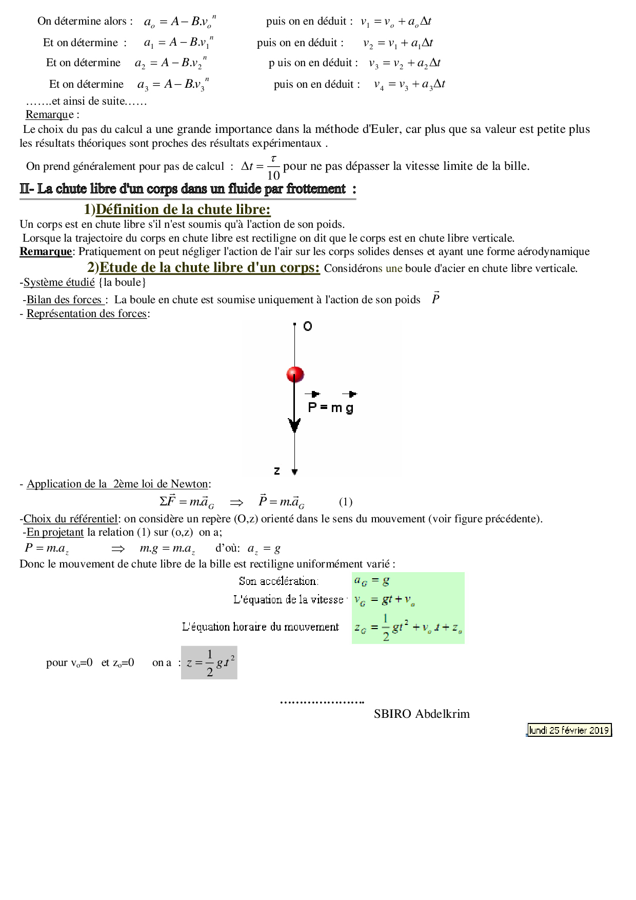 Chute libre verticale d’un solide - Cours 2 - AlloSchool