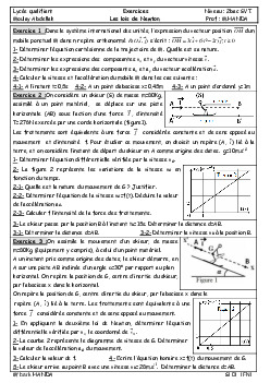Lois de Newton - Exercices non corrigés 5 - AlloSchool
