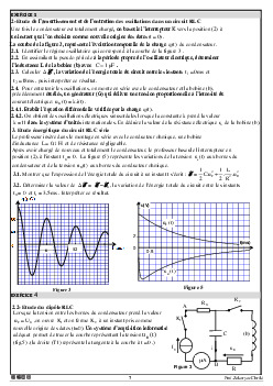 Oscillations libres d'un circuit RLC série - Exercices non corrigés 3 ...