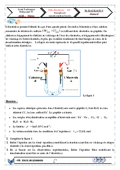 Transformations forcées (Électrolyse) - Exercices non corrigés 1 - AlloSchool