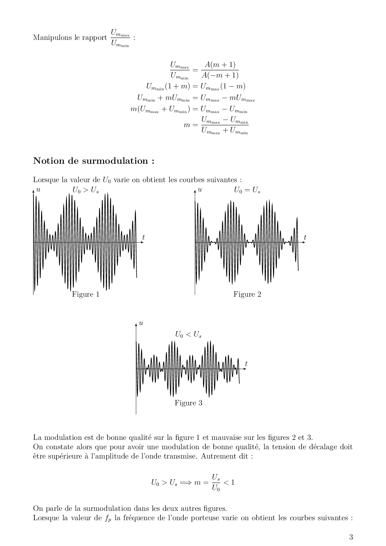 Modulation d'amplitude - Cours (LaTex) - AlloSchool
